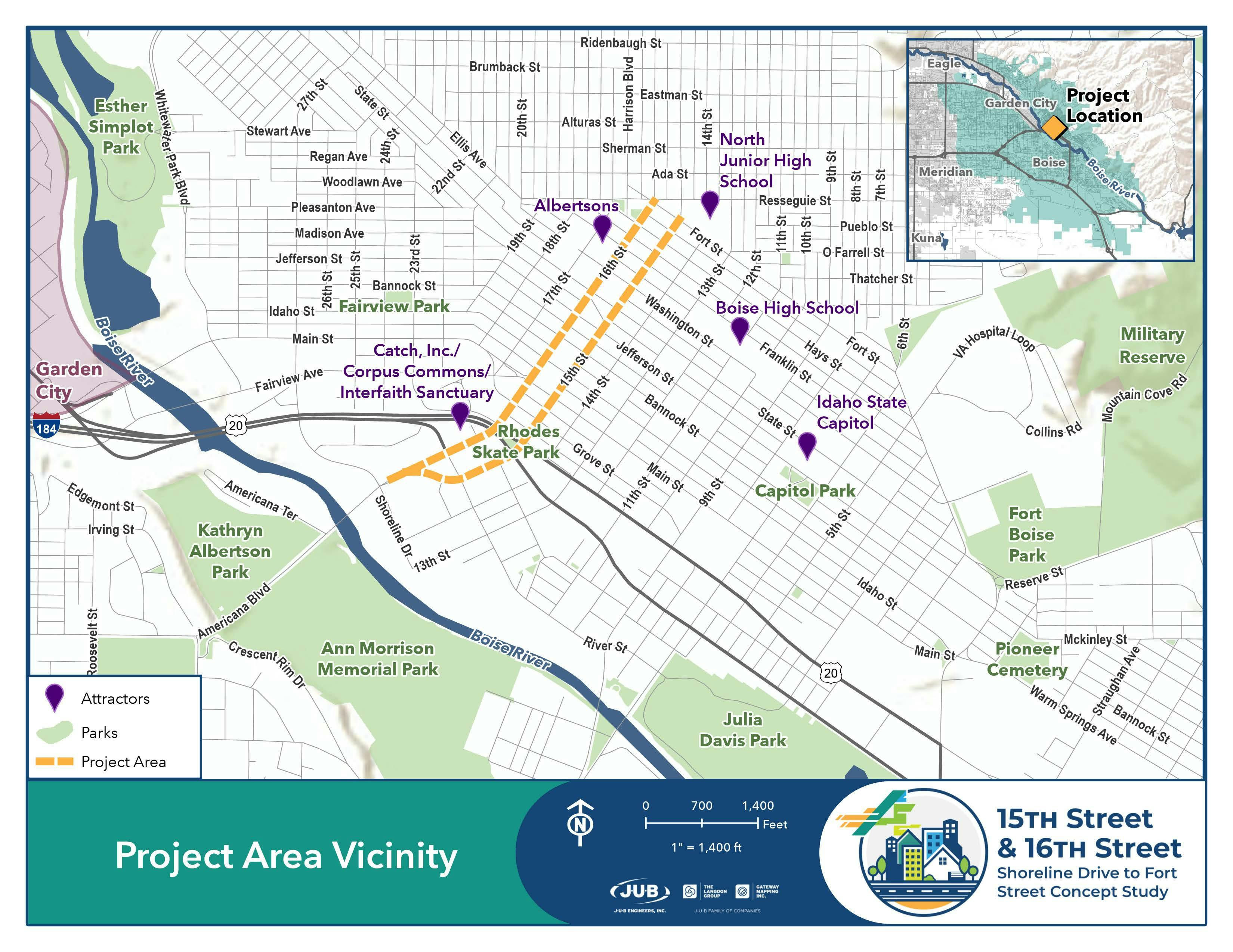 Project Area Map | 15th and 16th Street Concept Study | ACHD Engage